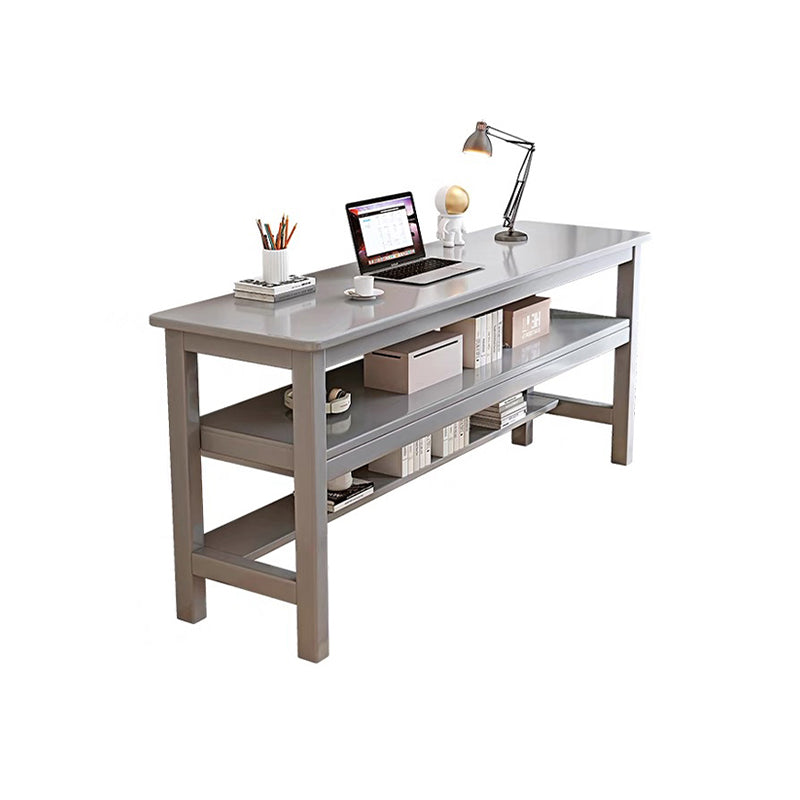 Gray Solid Wood Multi-Layer Desk/1.2M-1.4M – Peachpod Furniture